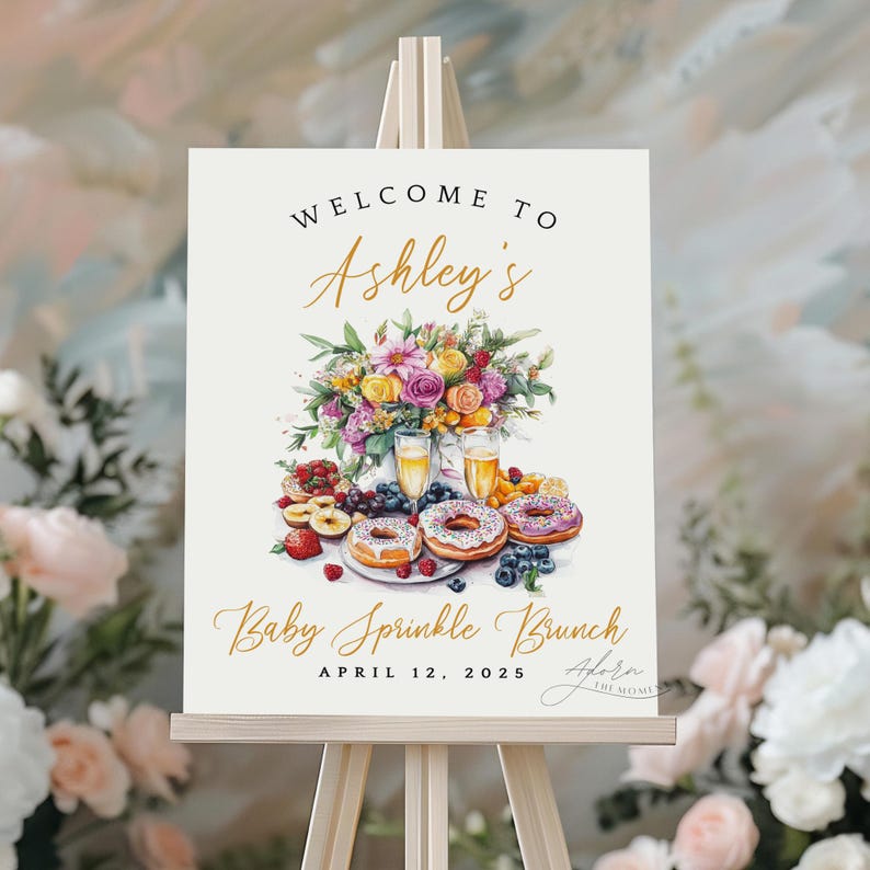 Baby Sprinkle Brunch Custom Welcome Sign, Baby Brunch, Baby Sprinkle ...