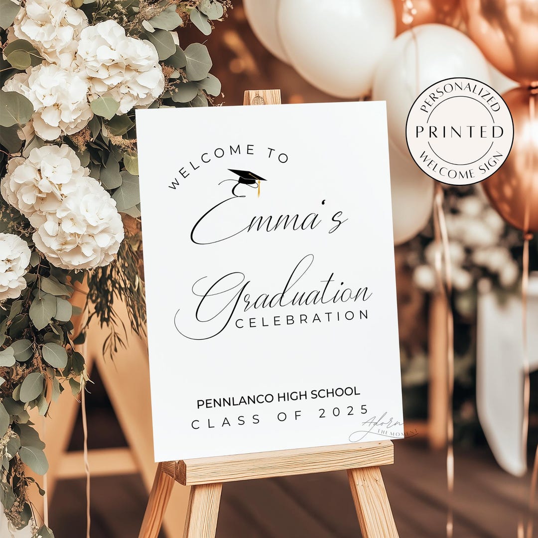 Graduation Party Sign, Printed Graduation Party Celebration Welcome ...