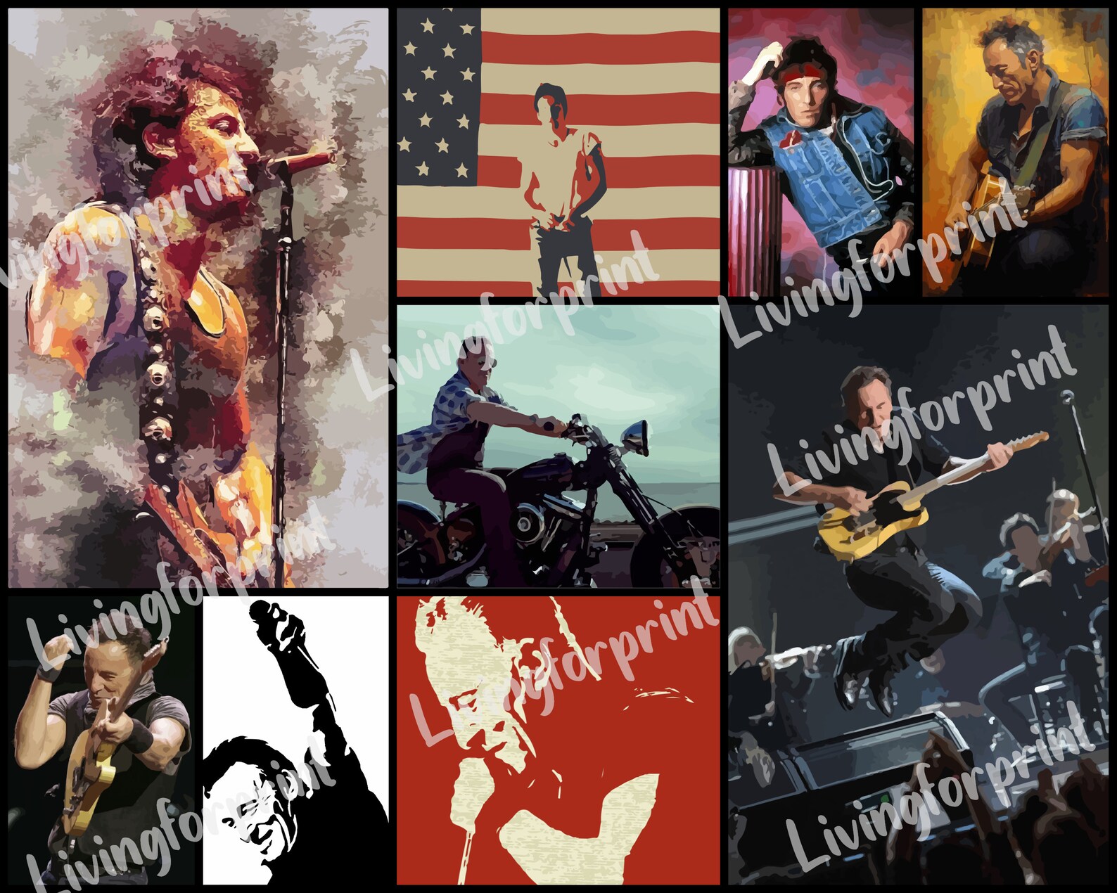 Bruce Springsteen Svg Png Jpg the Boss Rock Folk Merch Born in the U.S ...