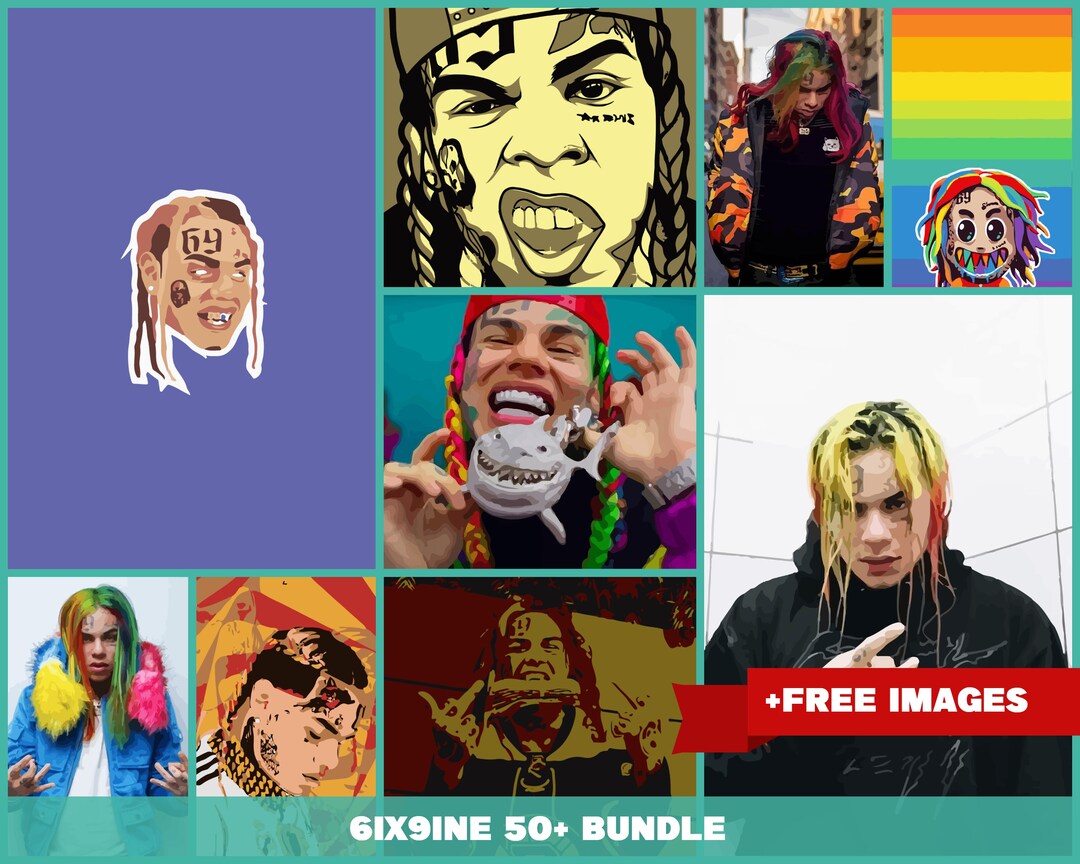 6ix9ine Svg Png | Rapper Hiphop | Tekashi69 Poster Shirt Printing | Cut ...