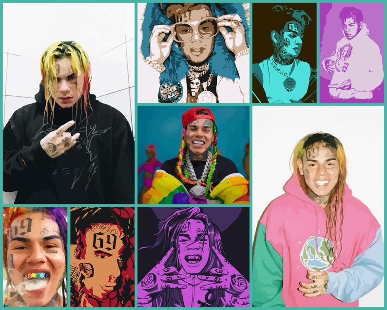 6ix9ine Svg Png | Rapper Hiphop | Tekashi69 Poster Shirt Printing | Cut ...