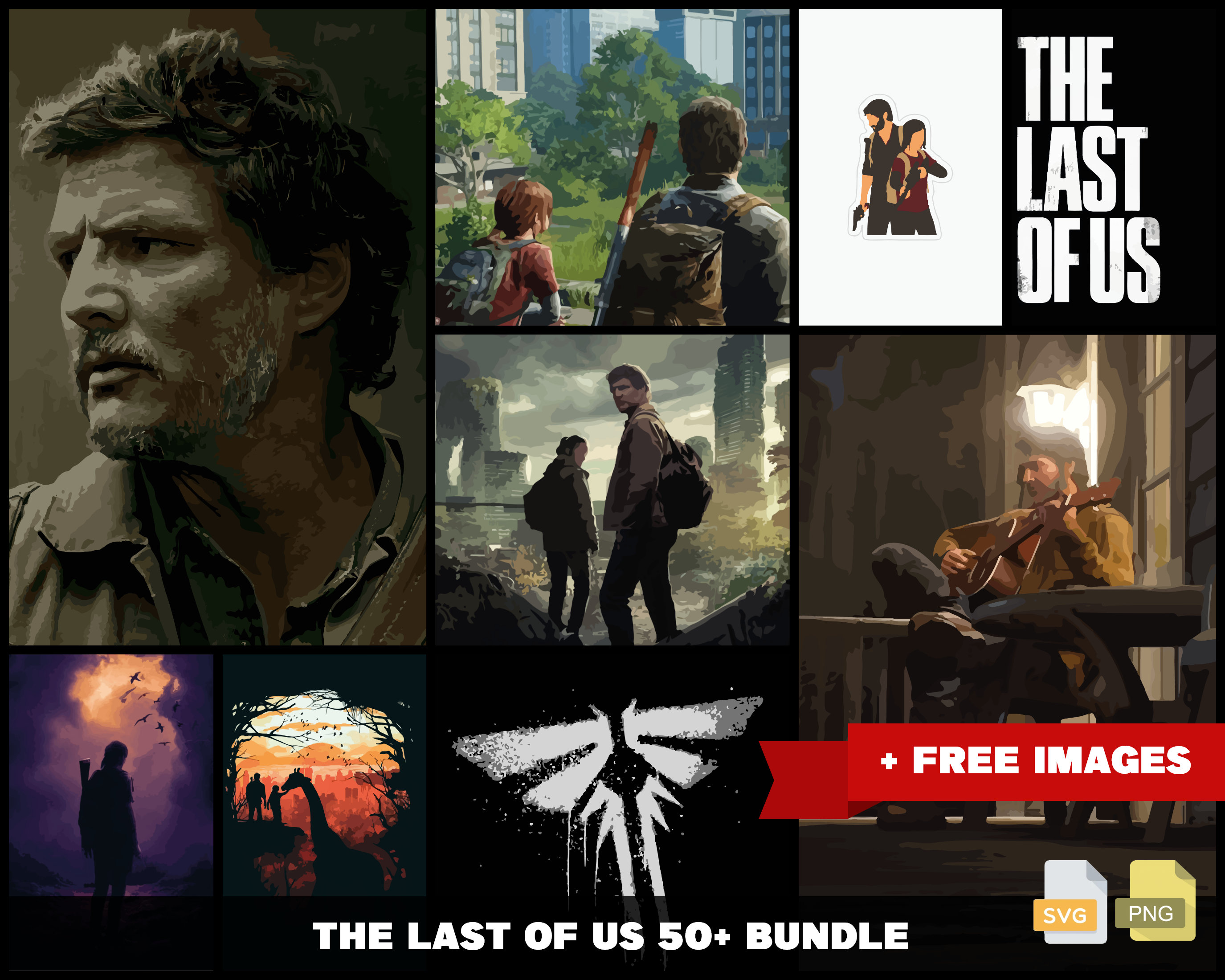 The Last of Us Svg Png Jpg the Series and Game Pedro Pascal Cut File ...