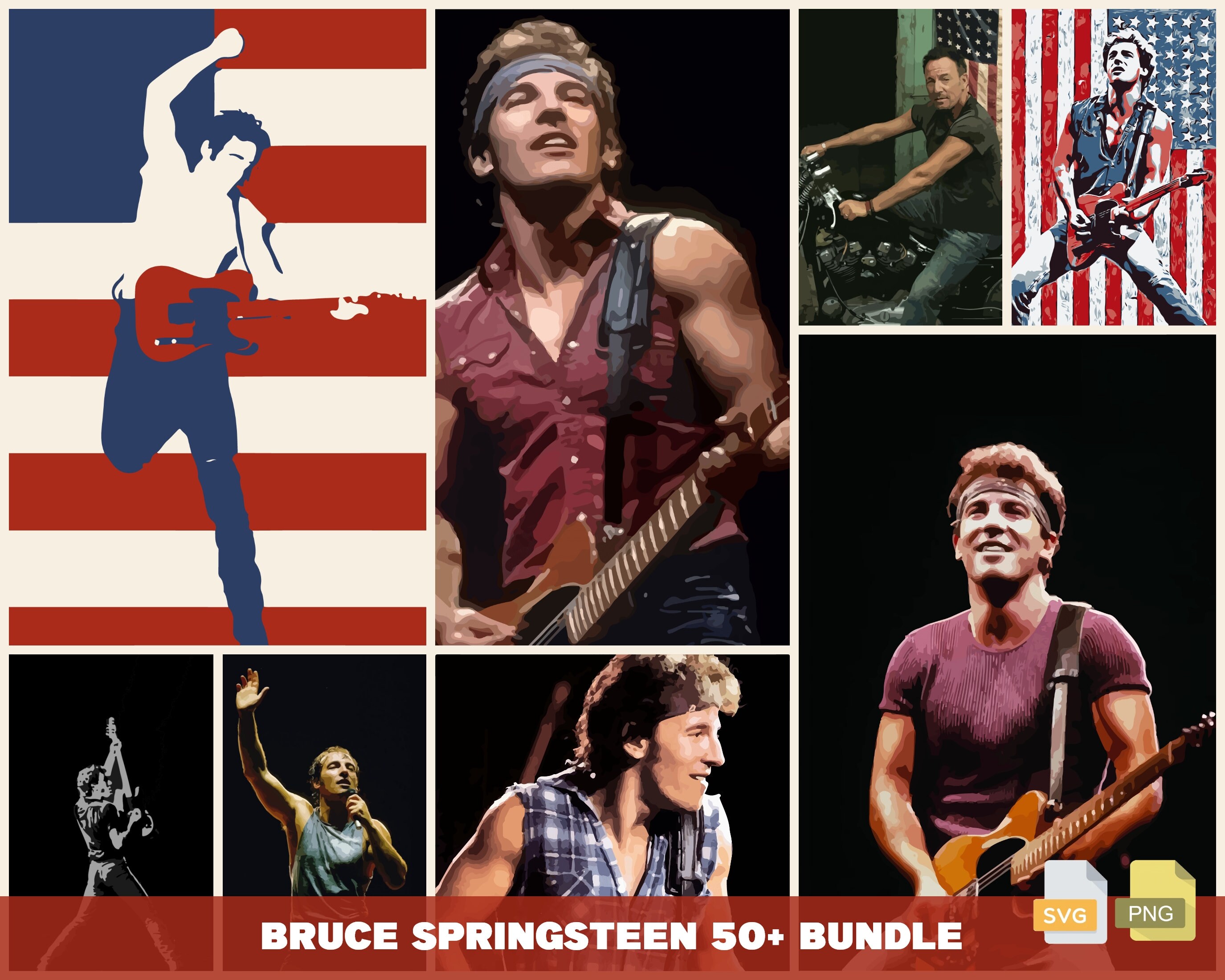 Bruce Springsteen Svg Png Jpg | the Boss | Rock Folk | Merch | Born in ...