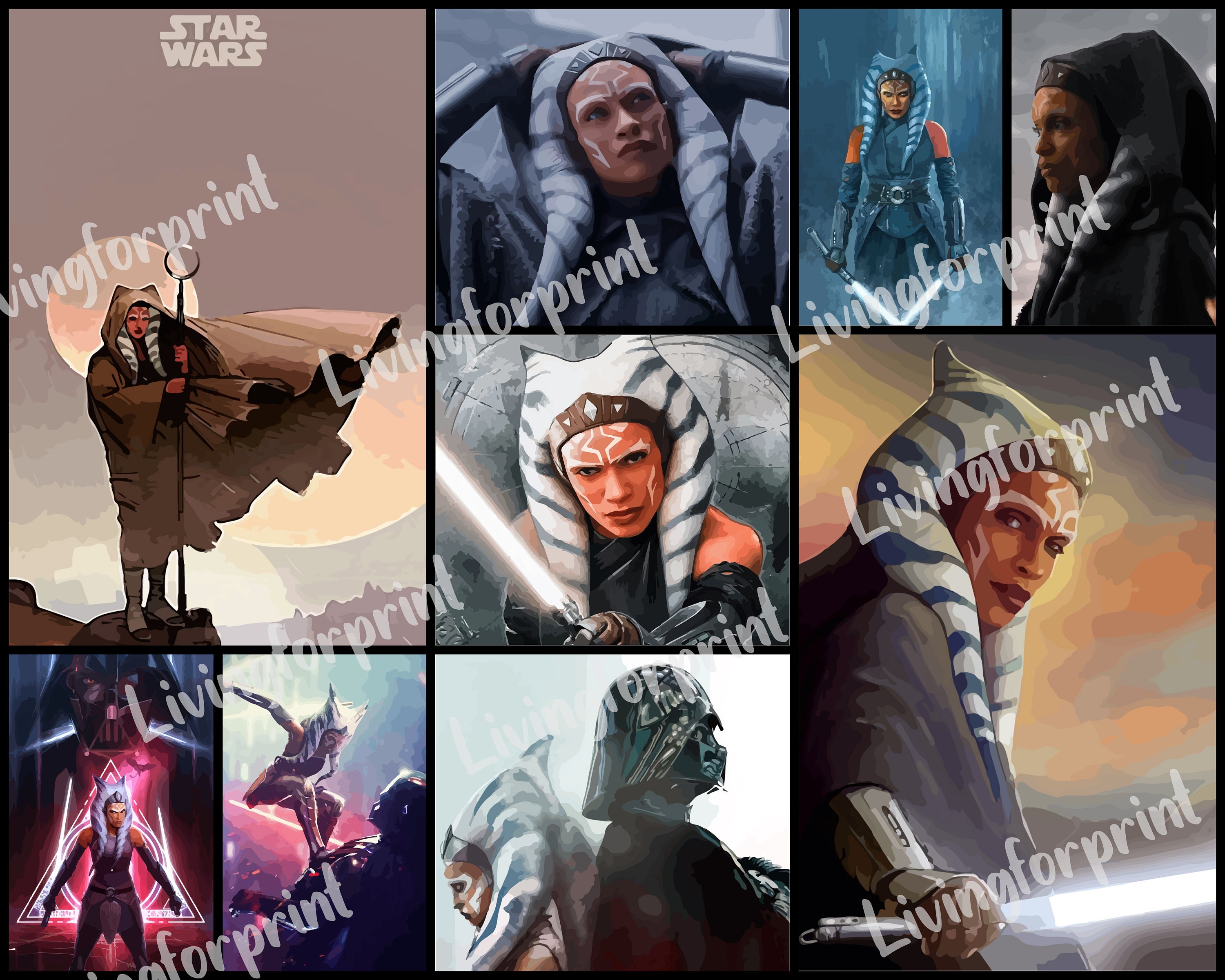 Ahsoka SVG PNG JPG Bundle Star Wars Bundle Darth Vader Design File Cut ...