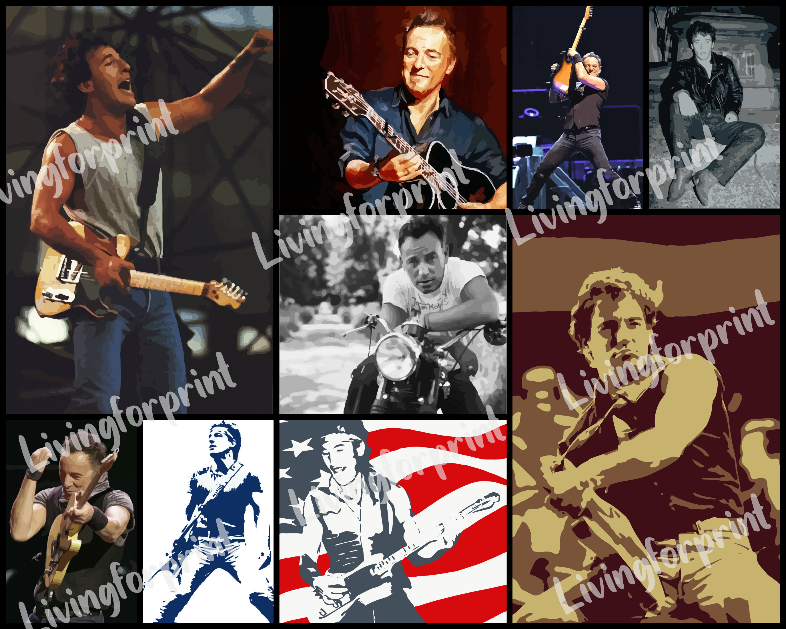 Bruce Springsteen Svg Png Jpg | the Boss | Rock Folk | Merch | Born in ...