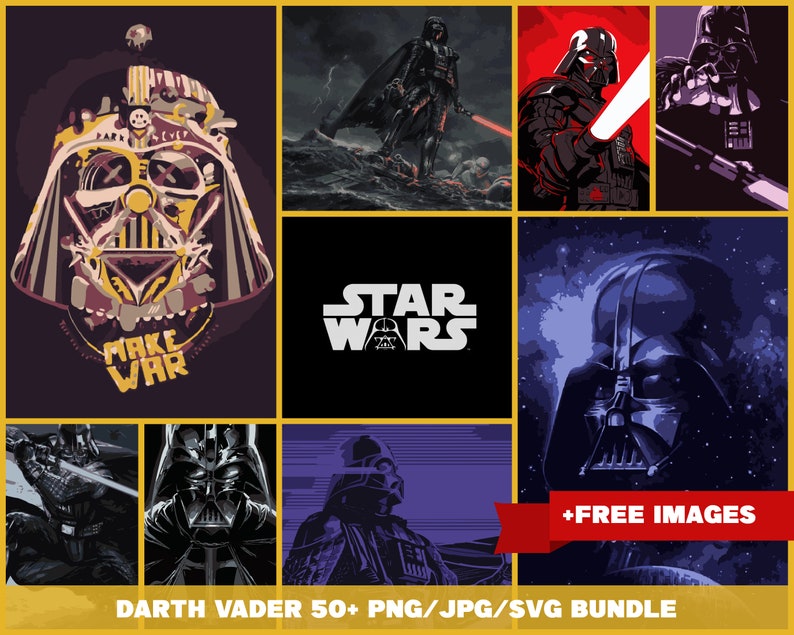 Darth Vader SVG PNG JPG Bundle Star Wars Bundle Darth Vader Design File ...