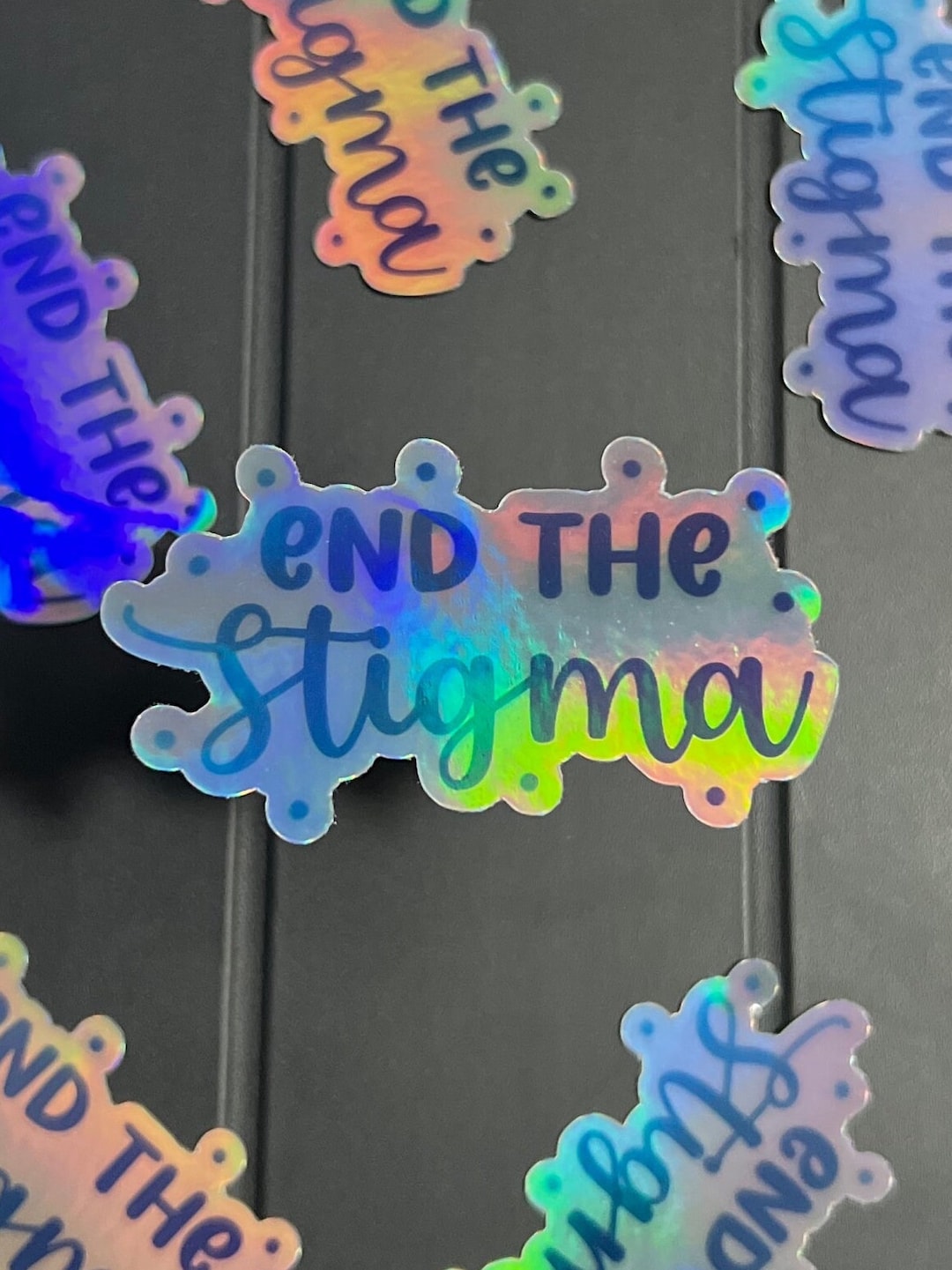 Holographic End the Stigma Sticker - Mental Health Awareness Decal for ...