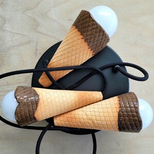 Handmade Ceramic Ice Cream Cone Pendant Lamp: Triple Light Fixture ...