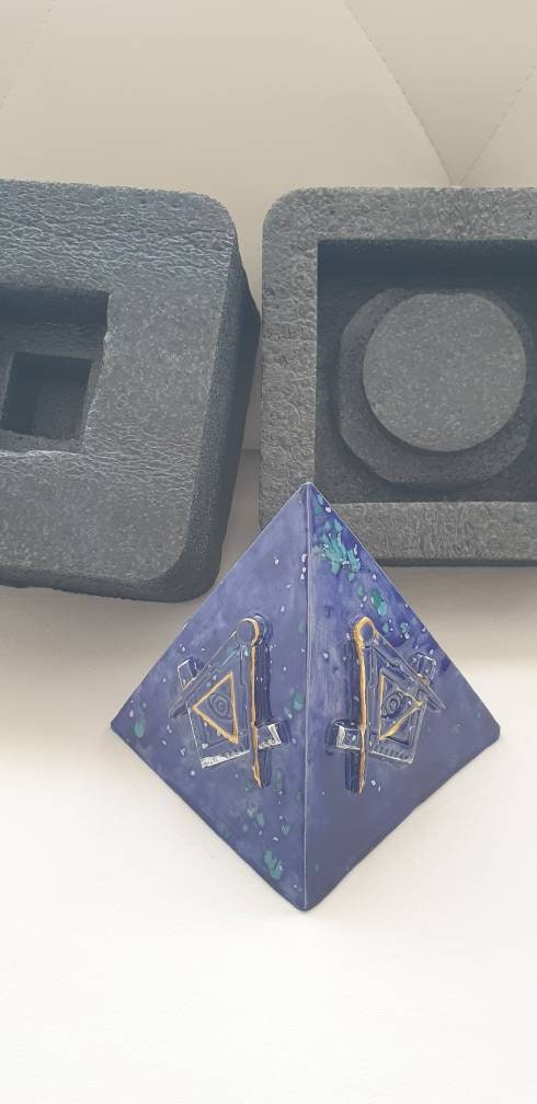 Masonic Pyramid Ceramic Symbol, Seeing Eye Miter & Compass, Freemasonry ...