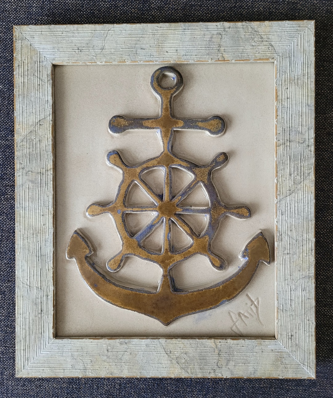 ANCHOR CERAMIC ARTWORK Sailor & Lawyer Handmade One of a Kind Unique ...