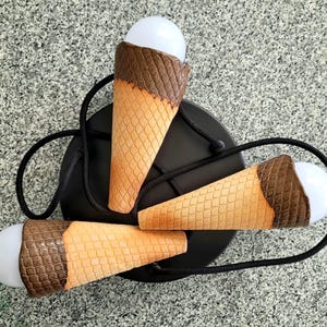 Handmade Ceramic Ice Cream Cone Pendant Lamp: Triple Light Fixture ...