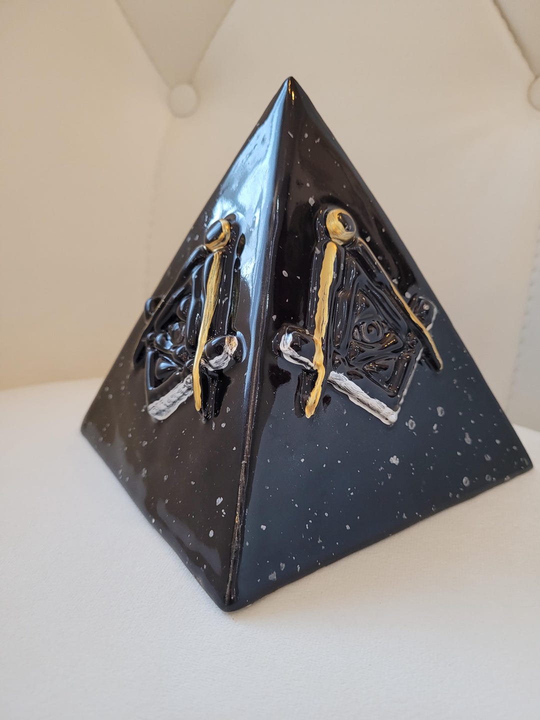 Masonic Pyramid Ceramic Black Universe Symbol Seeing Eye, Miter ...