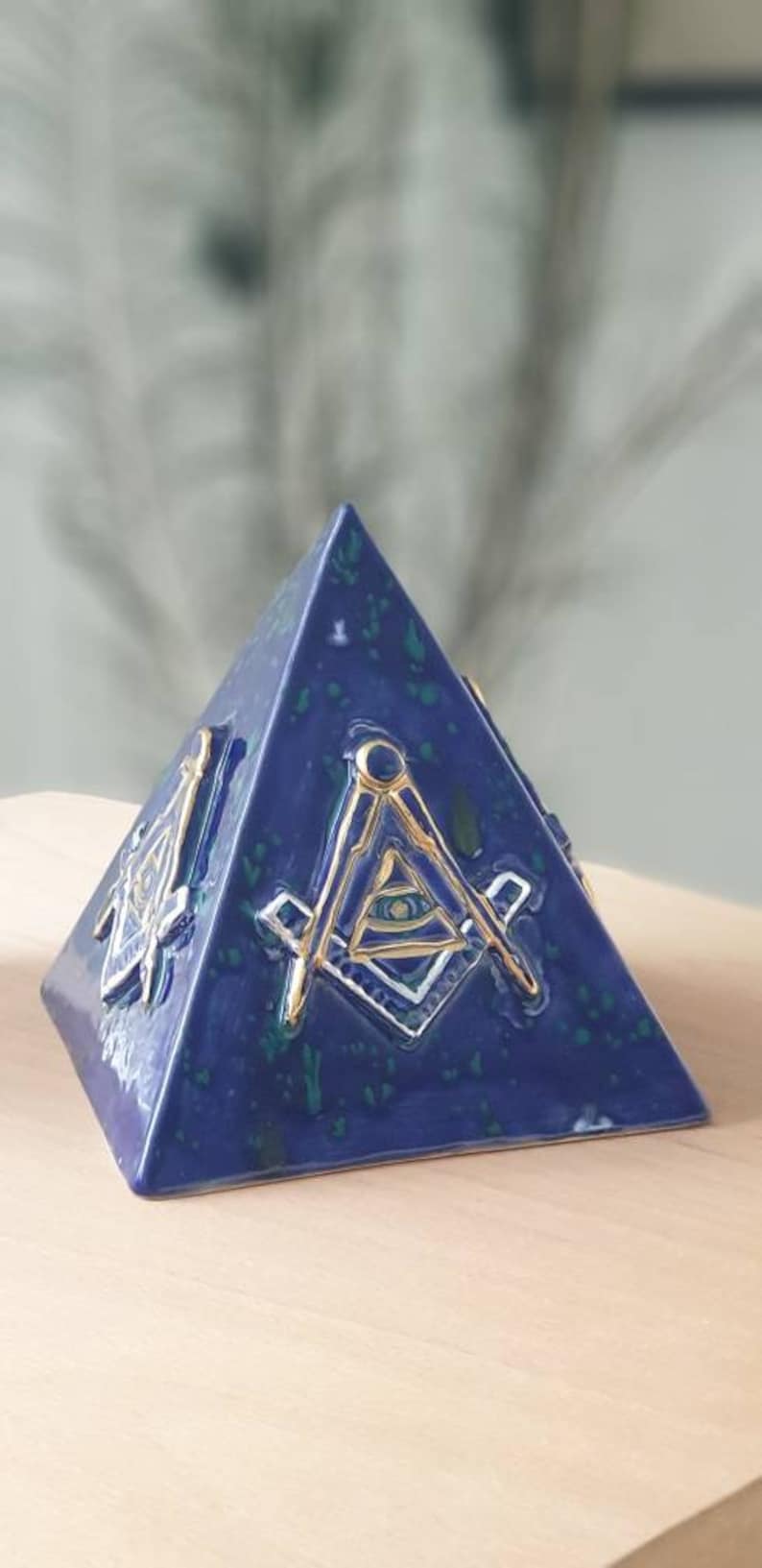 Masonic Pyramid. Ceramic Symbol. Seeing Eye Miter & Compass ...