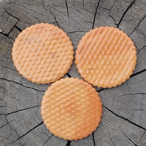 Coaster Biscuit Shape Glazed Ceramic. Garden Desk Top Ornament Engraved ...