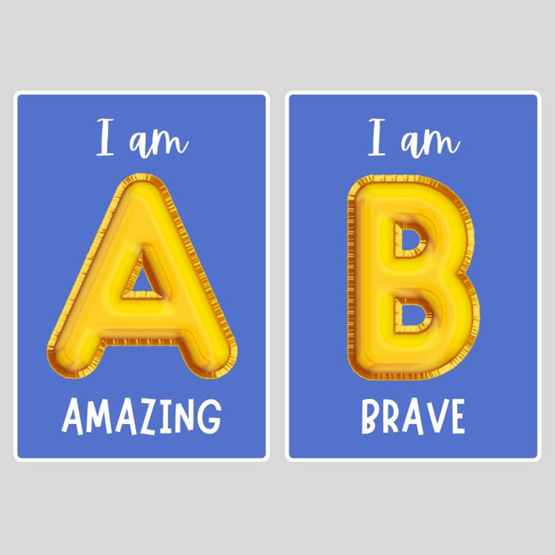 ABC Flashcards Positive Affirmation Cards, A-Z Cards, Learn Abcs ...