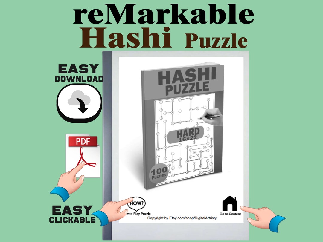 100 Remarkable Puzzle Hashi Digital Game Brain Teaser Adult Puzzle Book ...