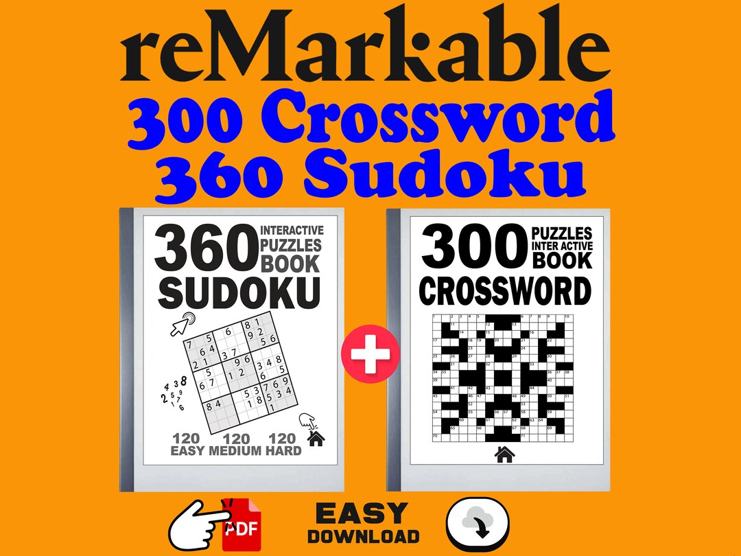 Remarkable 2 Games 360 Sudoku + 300 Crossword Puzzle Games for Adult ...
