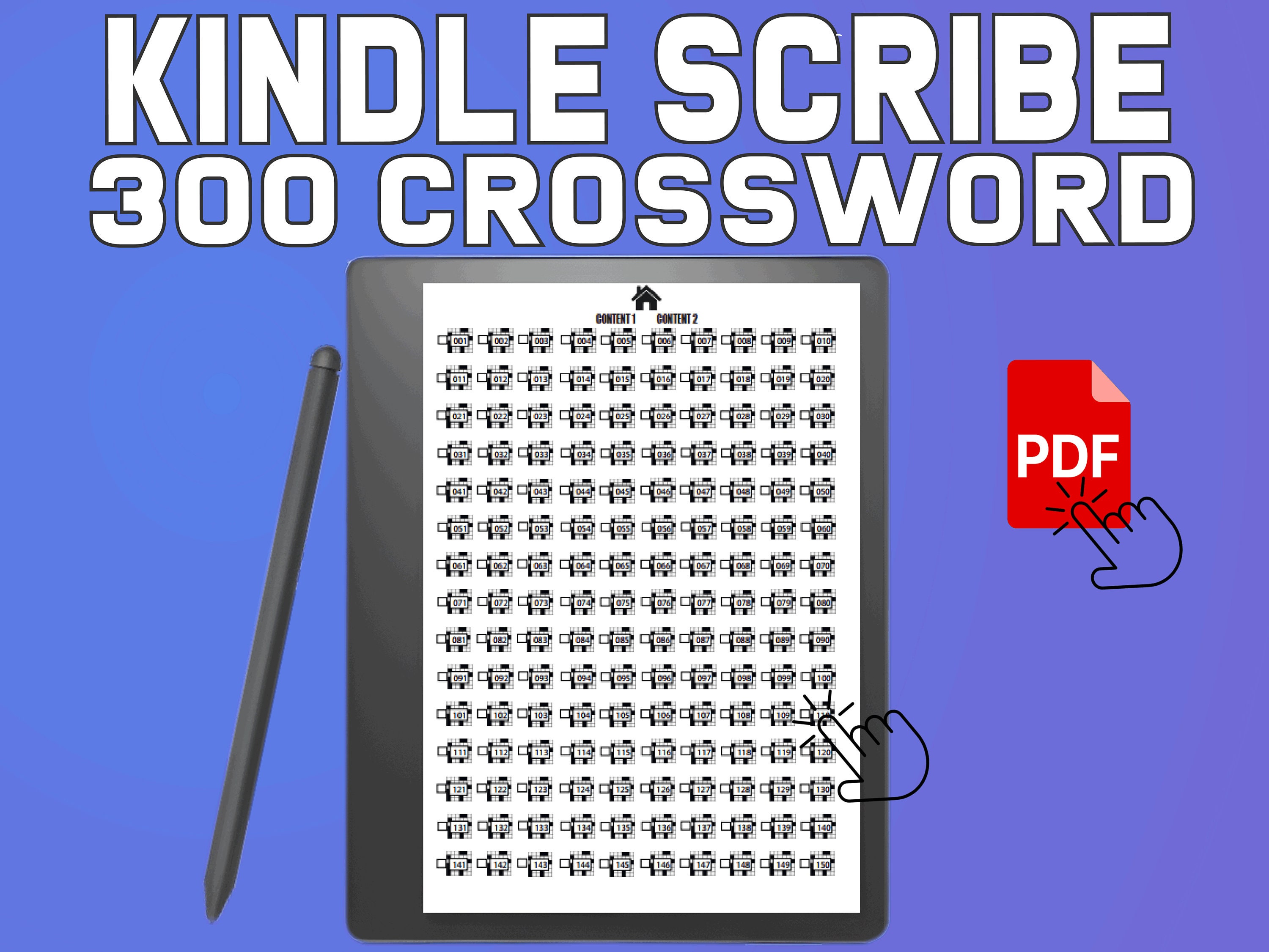 Kindle Scribe Game 300 Crossword Puzzles Games for Adult.brain Teaser ...