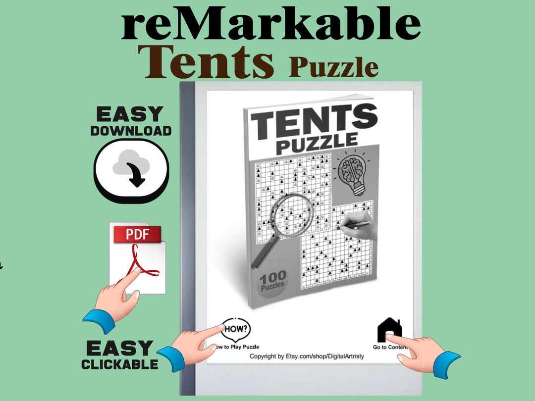 100 Remarkable Puzzle Tents Digital Game Brain Teaser Adult Puzzle Book ...