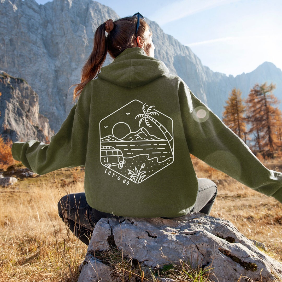 Adventure Camping Vanlife Hoodie Camper Let's Go Unisex Pullover ...