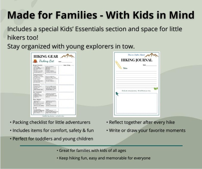 Hiking Planner - Printable & Fillable PDF | Hiking Log, Packing ...