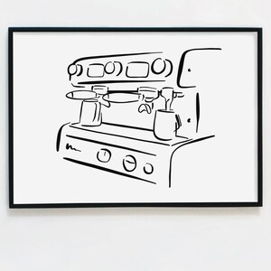 Digital Download - Illustration of Espresso Coffee Machine Line Art ...