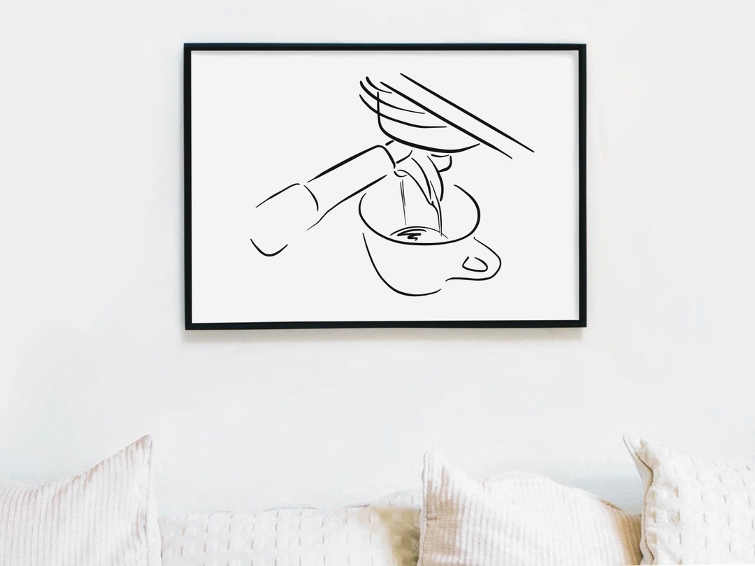 Digital Download - Illustration of Espresso Coffee Line Art Simple ...