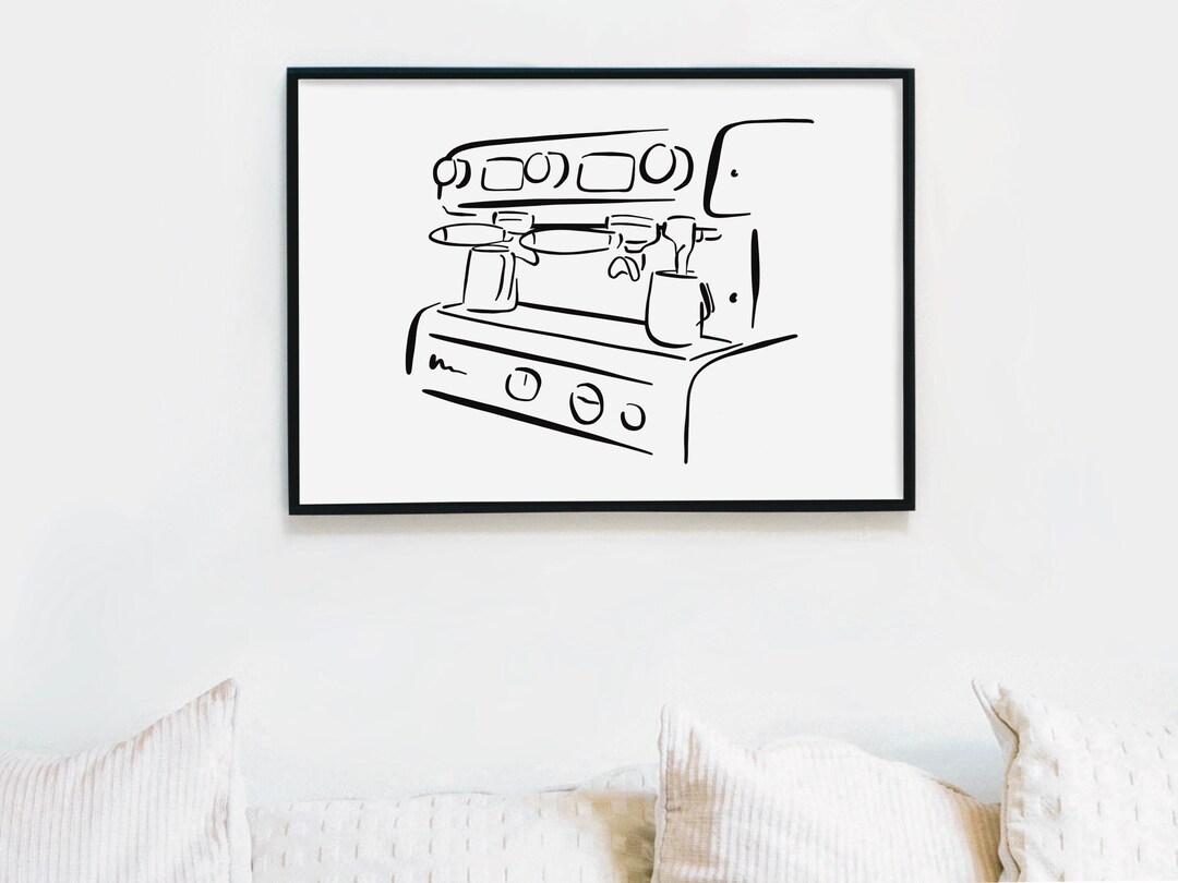 Digital Download - Illustration of Espresso Coffee Machine Line Art ...