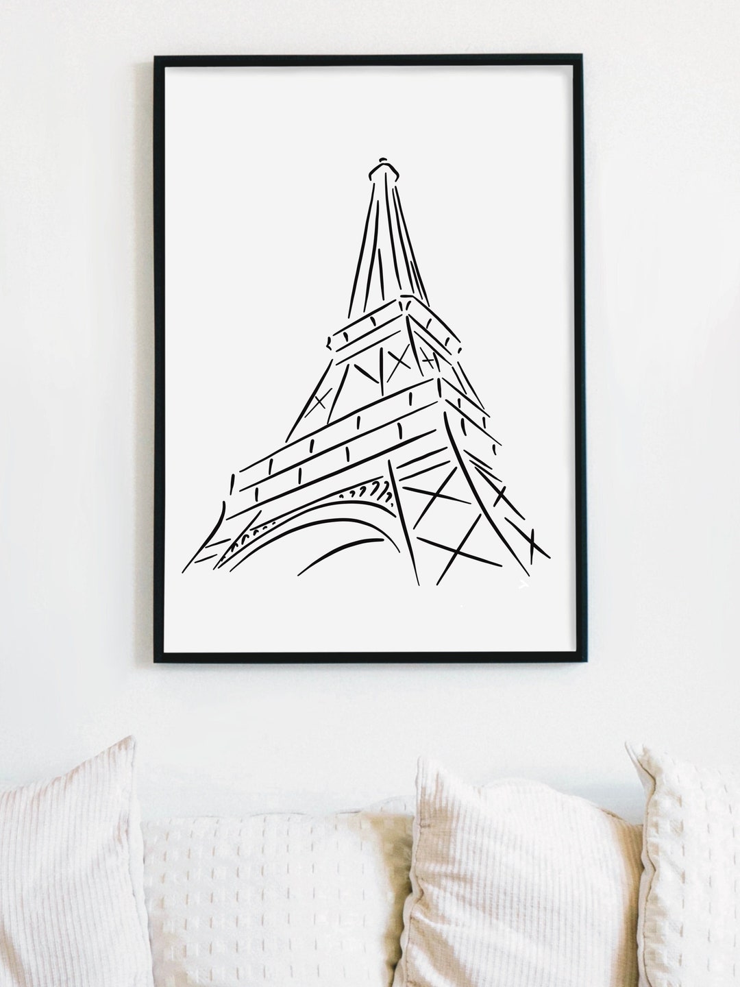 Digital Download- Illustration of Eiffel Tower Eiffelturm Paris Line ...