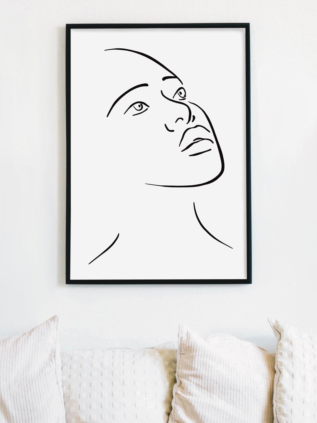 Digital Download - Illustration of Woman Portrait Human Line Art Simple ...