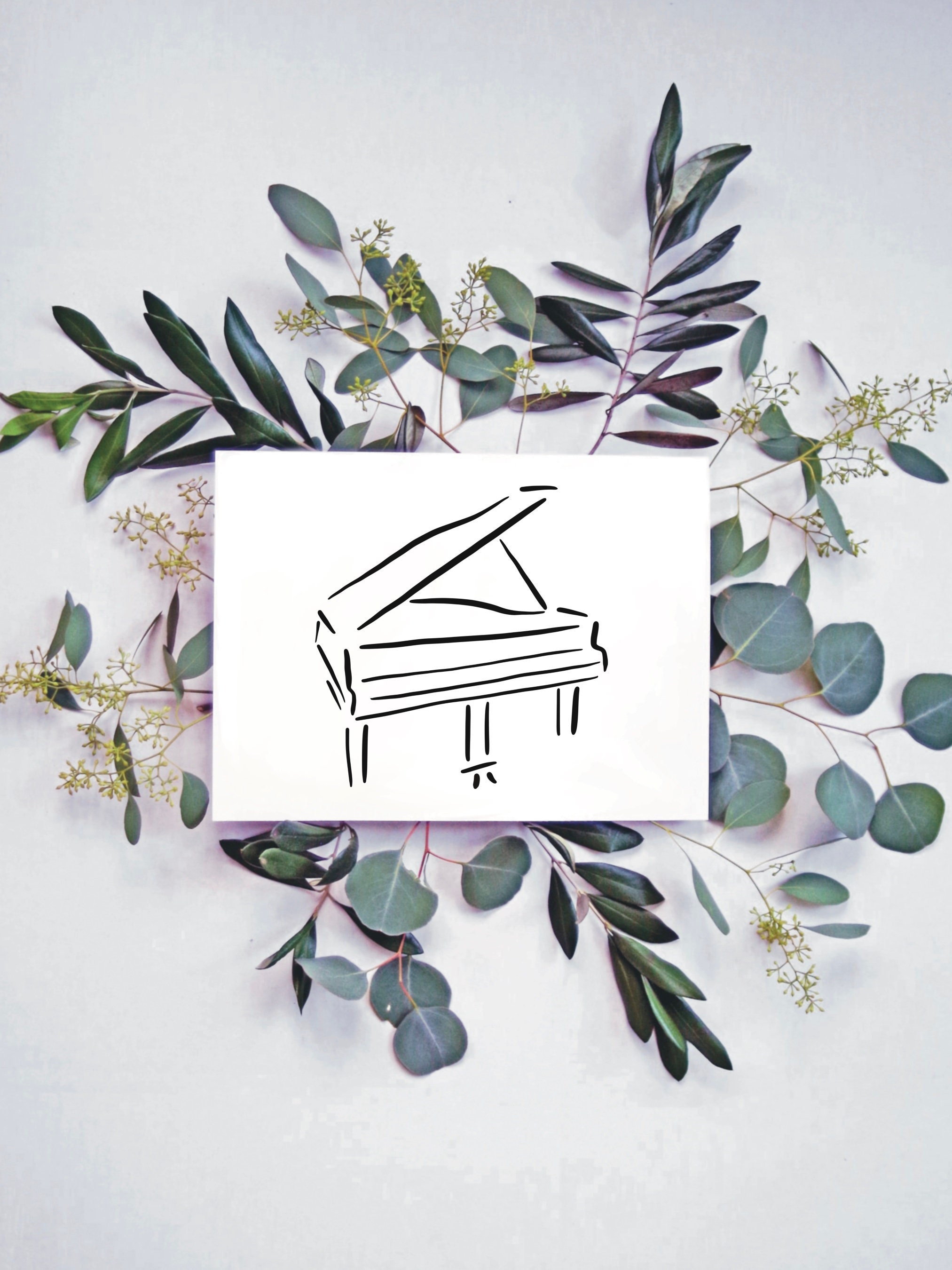 Digital Download - Illustration of Piano Line Art Simple Minimal Black ...