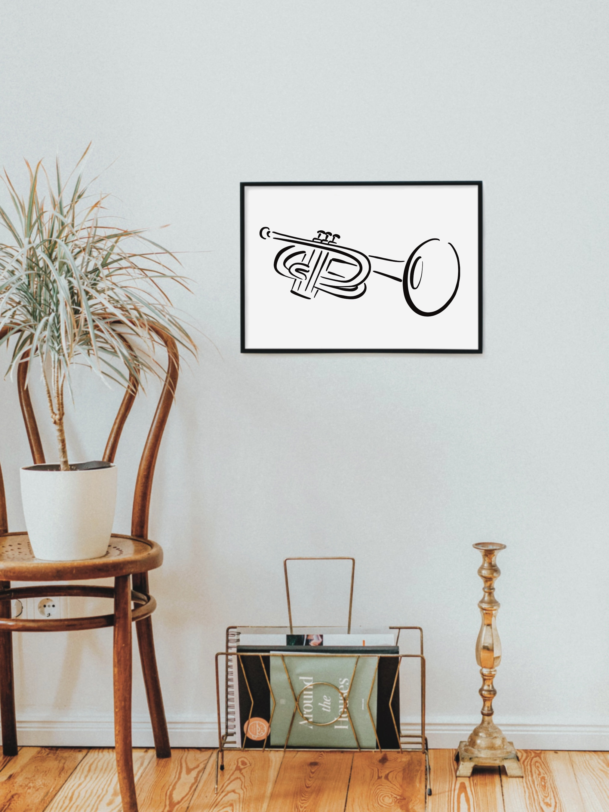 Digital Download - Illustration of Trumpet Line Art Simple Minimal ...