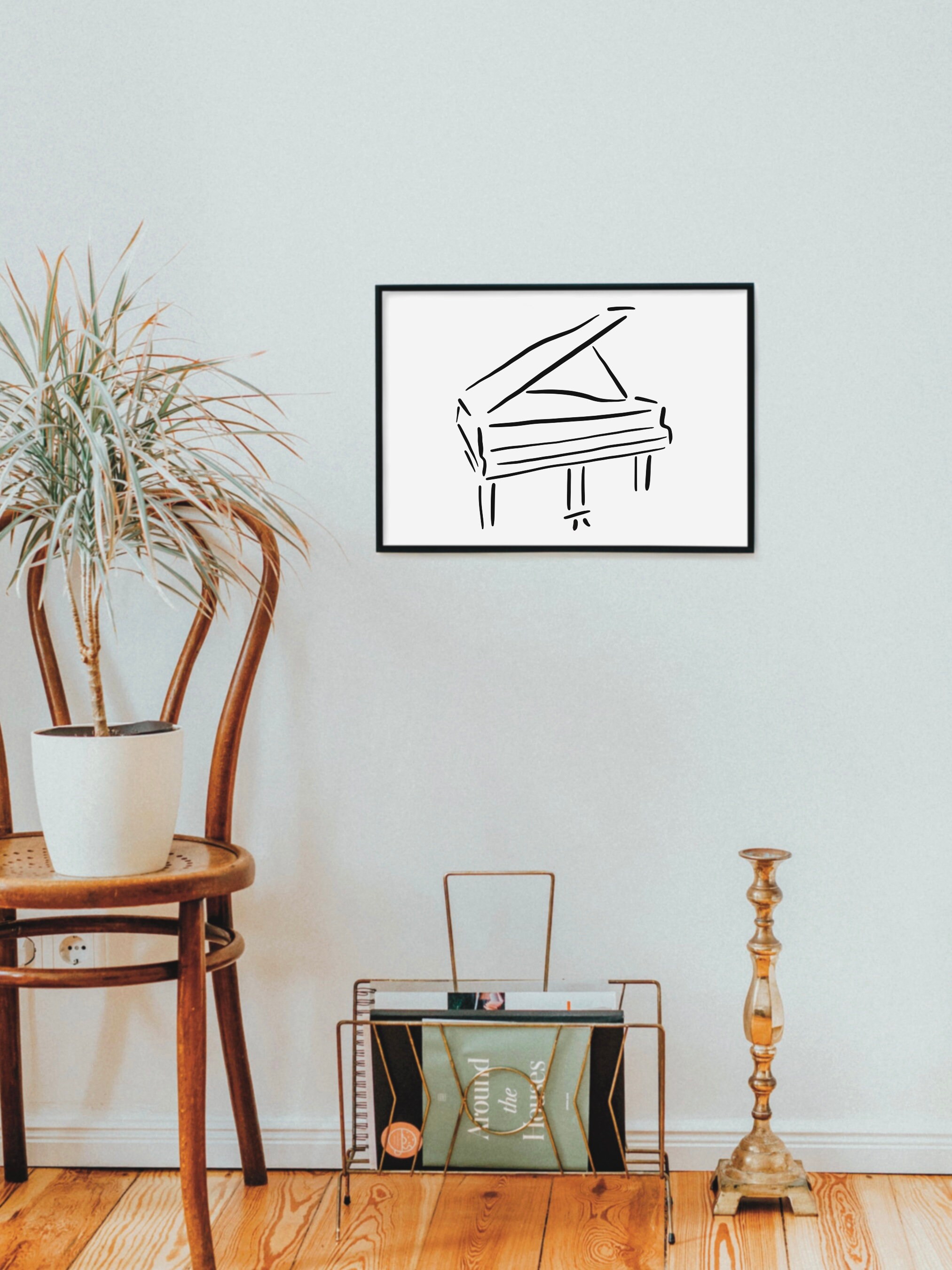 Digital Download Illustration of Piano Line Art Simple Minimal Black ...