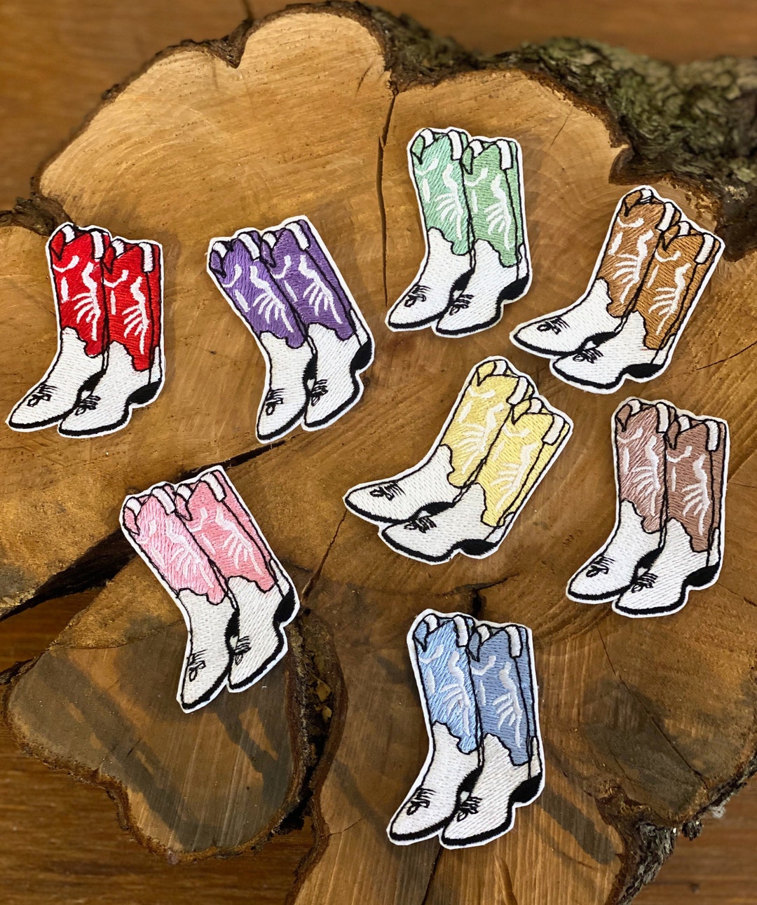 Cowboy Boot Iron on Patches, Sew on Patches , Western Patch, Cow Boy ...