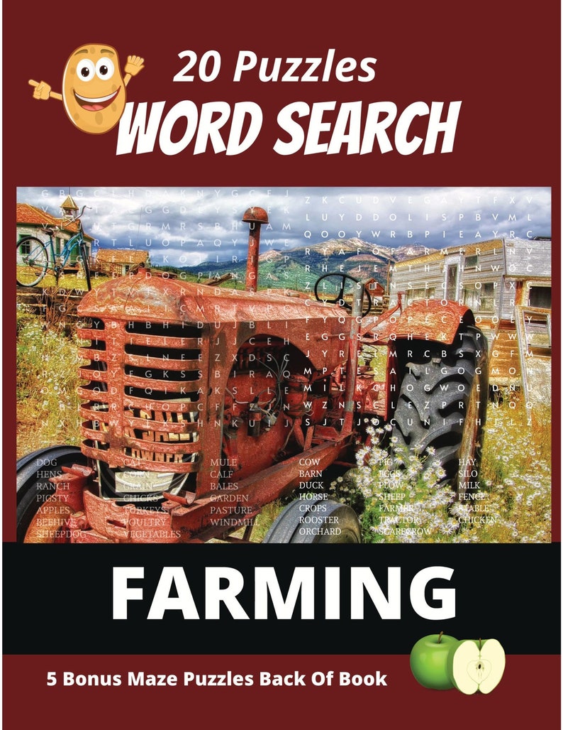 Word Search Puzzle, Farm Puzzle, Kids Puzzle, Activities Puzzle, Farm ...