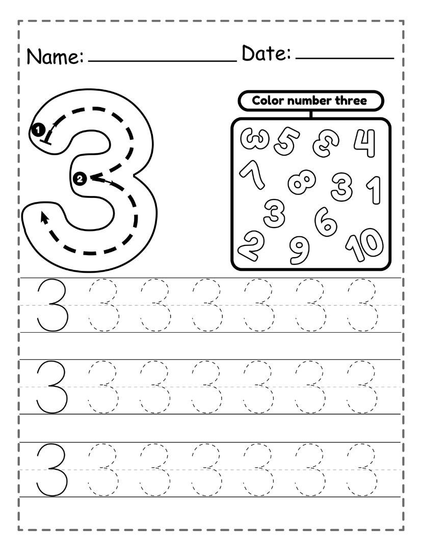 1-10 Number Learning Worksheet Pack, Home School, Kindergarten ...
