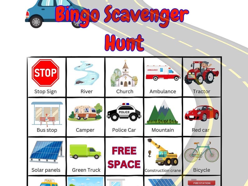 Scavenger Hunt Car, Epic Game, Activity Kids, Travel Summer Time, Field ...