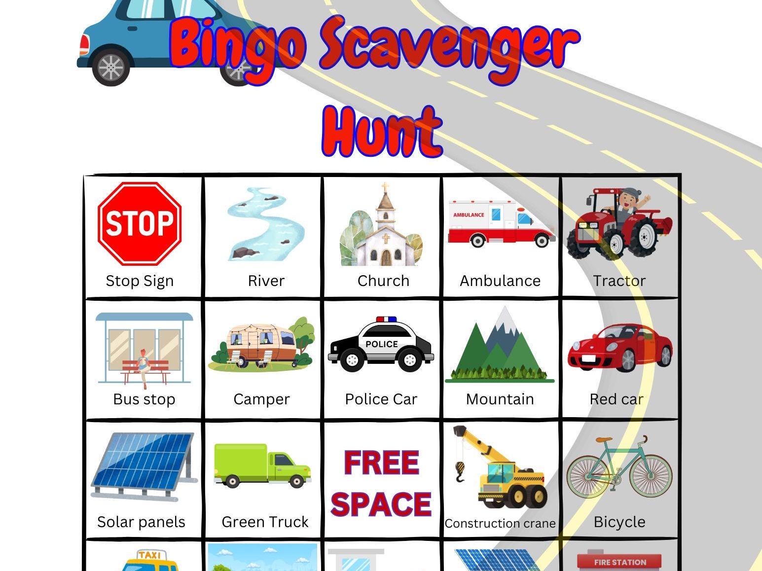 Scavenger Hunt Car, Epic Game, Activity Kids, Travel Summer Time, Field ...