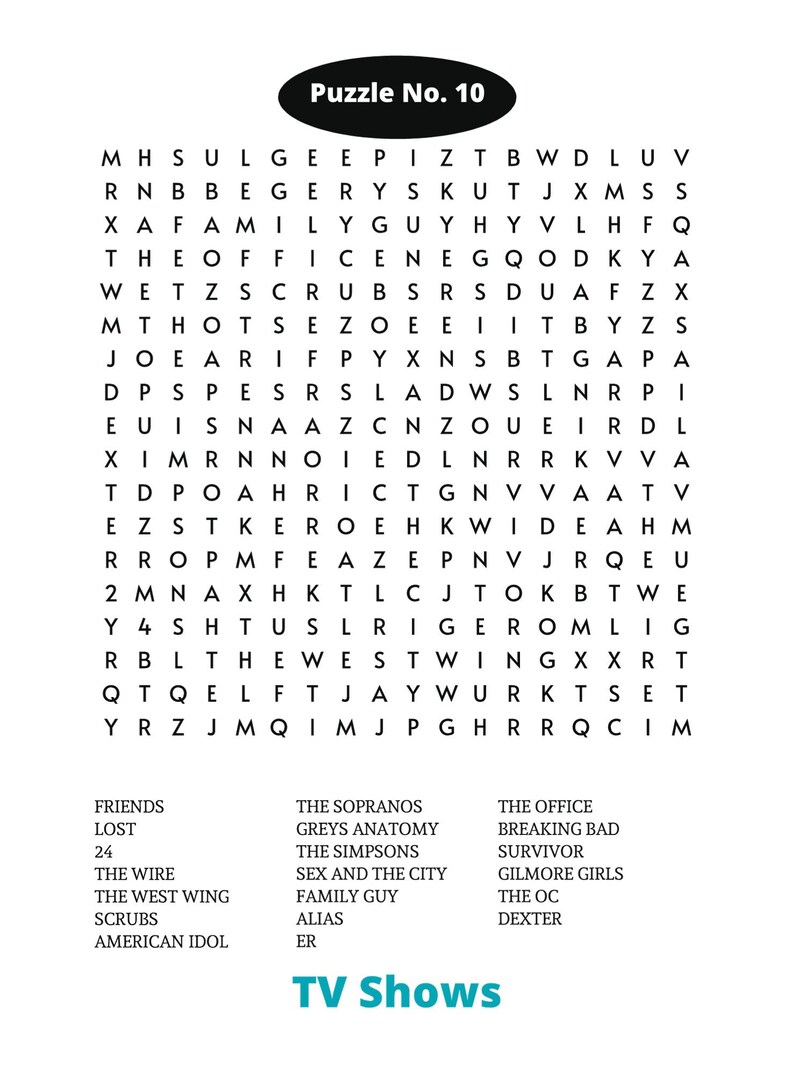 2000s Decade Word Search Puzzle | Printable Large Print Word Search ...