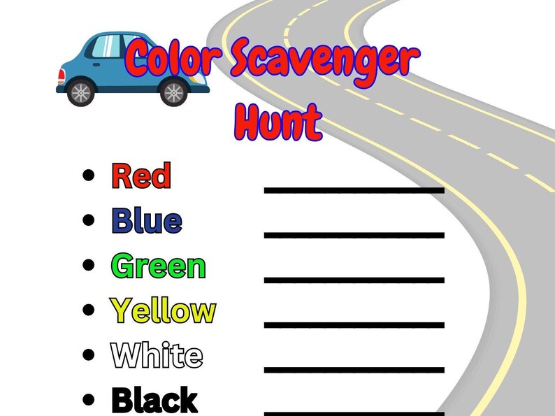 Scavenger Hunt Car, Epic Game, Activity Kids, Travel Summer Time, Field ...