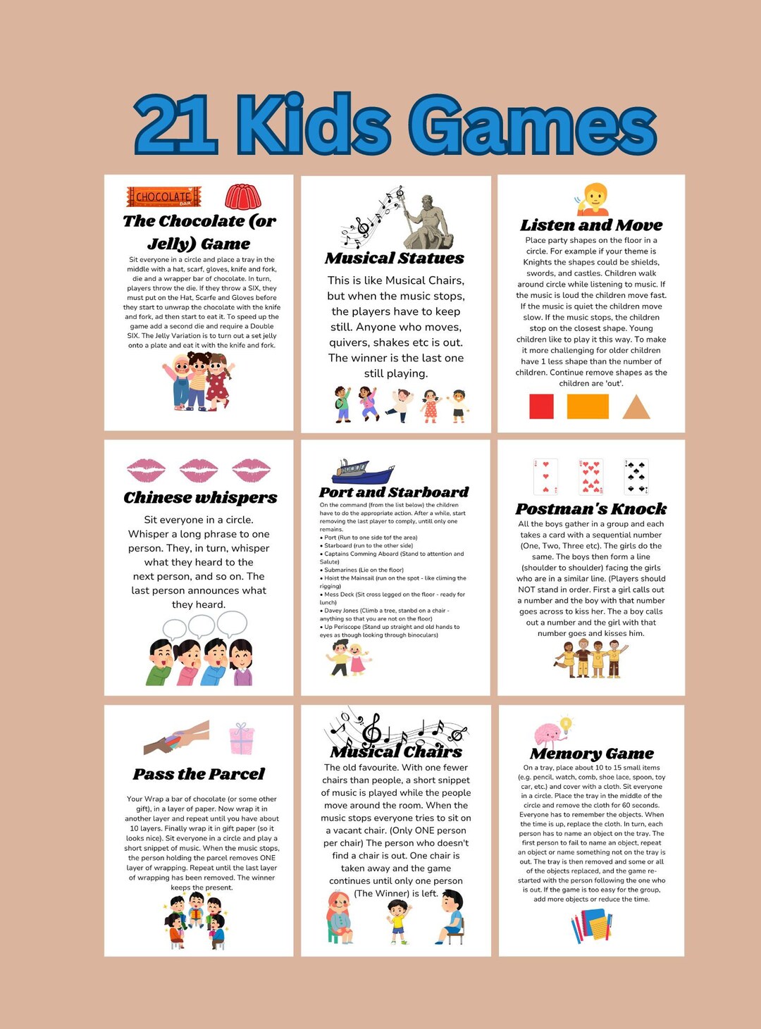 Children Party Game Book, Children Games, Kids Games Activities, Party ...