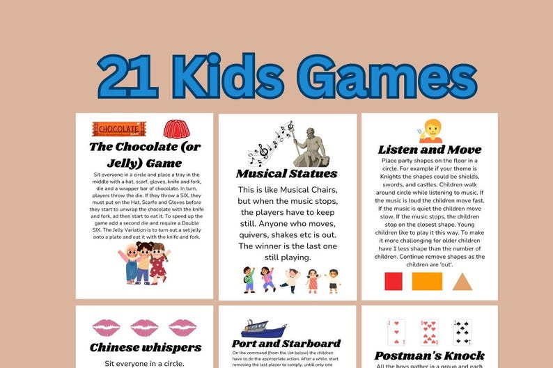 Children Party Game Book, Children Games, Kids Games Activities, Party ...