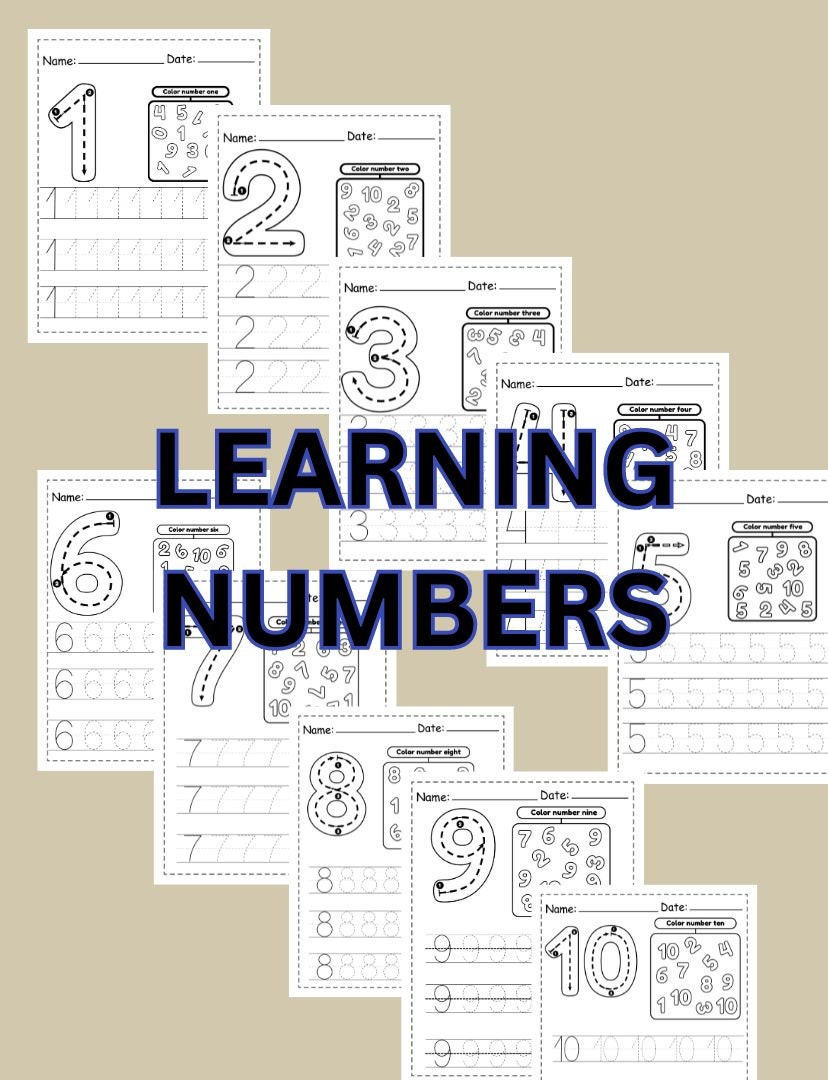1-10 Number Learning Worksheet Pack, Home School, Kindergarten ...