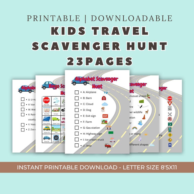 Scavenger Hunt Car, Epic Game, Activity Kids, Travel Summer Time, Field ...
