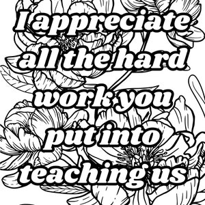 School Kids Coloring Page, Thank You Teacher, Teacher Appreciation Gift ...