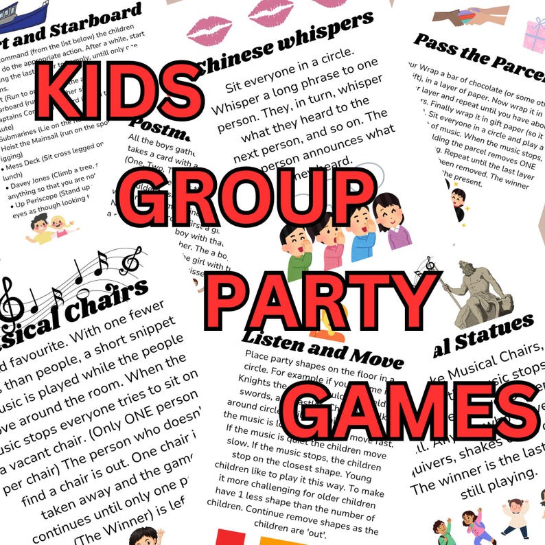 Children Party Game Book, Children Games, Kids Games Activities, Party ...
