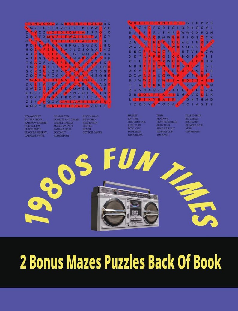 1980s Word Search Puzzle Book: 20 Printable Activities (digital ...