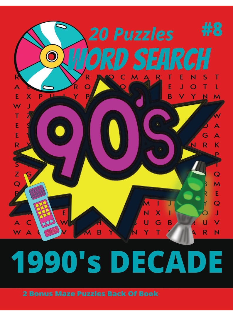 Decades Word Search Puzzle Printable Activity for Adults & Kids | Fun ...