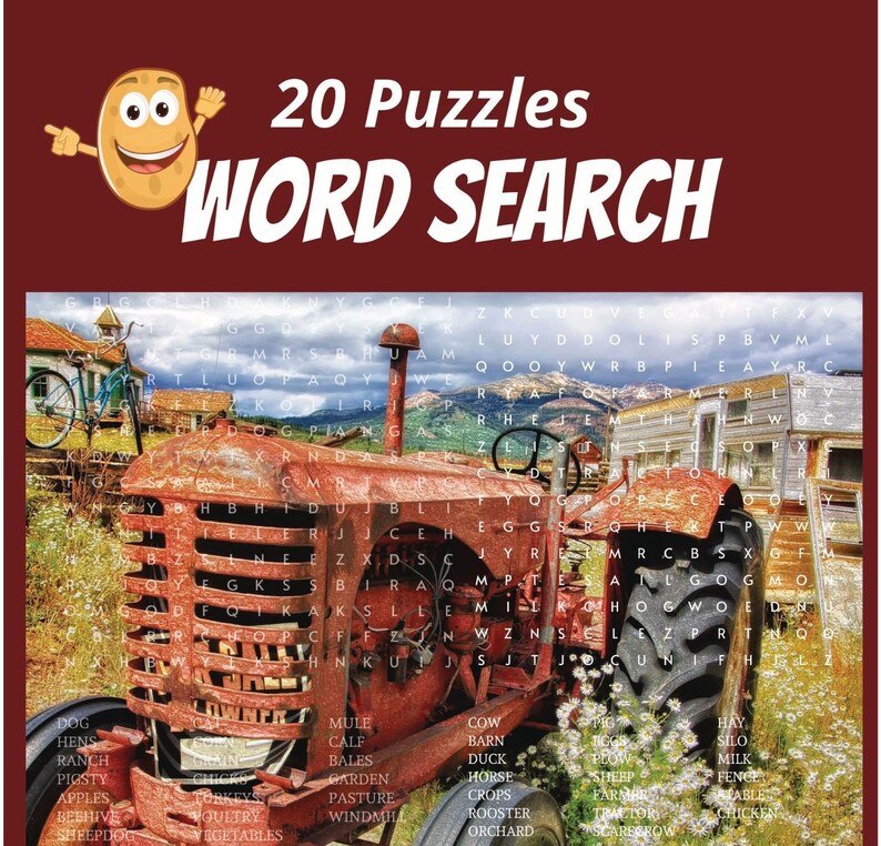 Word Search Puzzle, Farm Puzzle, Kids Puzzle, Activities Puzzle, Farm ...