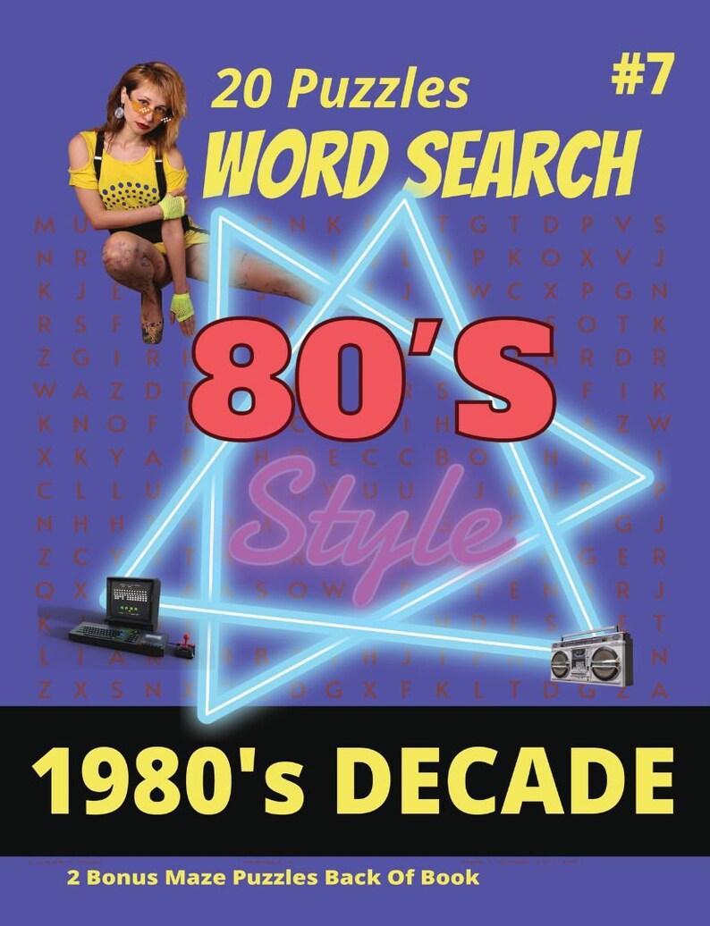 1980s Word Search Puzzle Book: 20 Printable Activities (digital ...